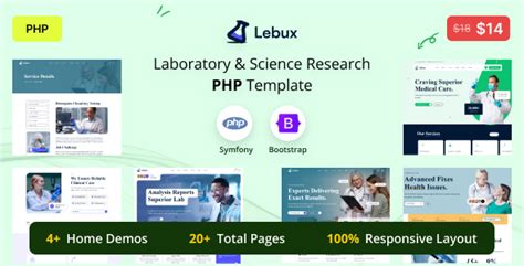 labux laboratory and science research php template by codebucks