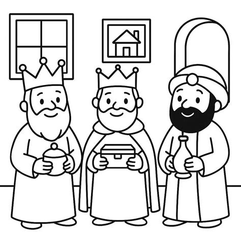 Desenhe Três Reis Magos Para Colorir Imprimir E Desenhar Coloringlib Com