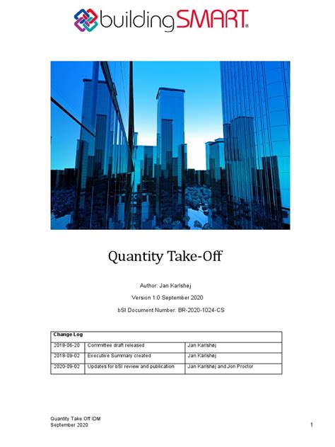 Quantity Take Off Idm Pdf Life Cycle Assessment Specification Technical Standard