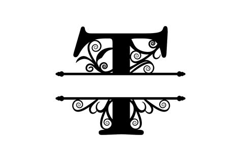 Monogram Alphabet Letters T Split Gráfico Por Wozart · Creative Fabrica
