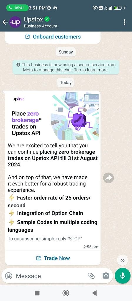 Yesterday I Got Message From Upstox Regarding Zero Brokerage Trades On Upstox Api Till 31st
