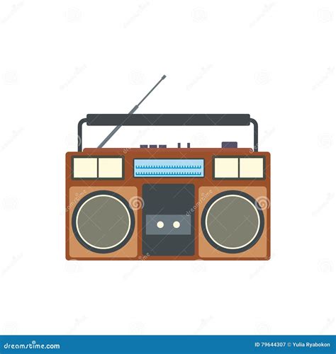 Boombox Flat Icon Stock Vector Illustration Of Graphic 79644307