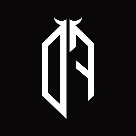 Df Logo Monogram With Horn Shape Isolated Black And White Design