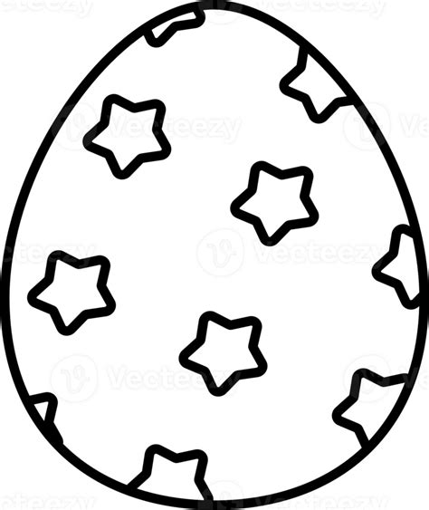 Easter Egg Cute Star Pattern Outline 66246989 Png