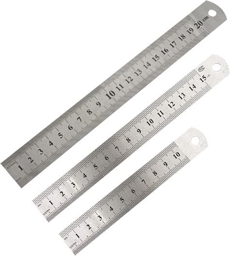 Suliudaji 3 Pcs Regla De Acero Inoxidable Regla Metalica 10cm 15cm