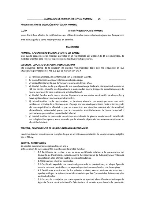 Solicitud De Suspensión De Lanzamiento Acogimiento Al Rdl
