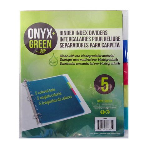 Onyx And Green® Eco Friendly Binder Index Dividers Made From Oxo