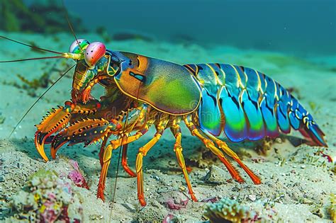 Photo Of A Peacock Mantis Shrimp Using Its Vibrant Colors To
