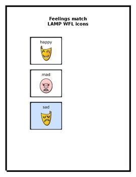 Feelings Matching Activity And Sequenced Cards Using Lamp Wfl Icons