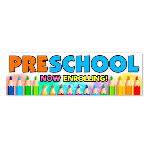 Preschool Now Enrolling Vinyl Banner With Optional Sizes Made In The