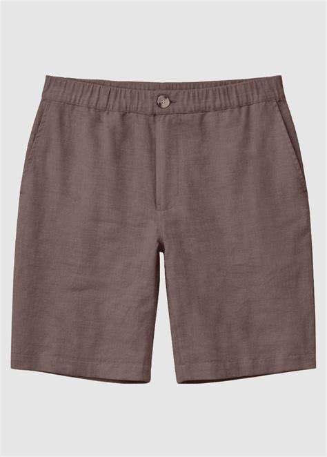 Shorts Regular Linen Man Grey Brown Mazine