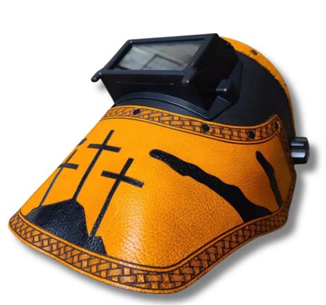 Outlaw Leather Welding Hood Evening Crosses