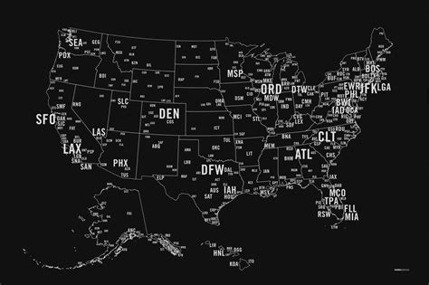 Us Primary Airport Code Map Screen Print Coding Screen Printing Airport