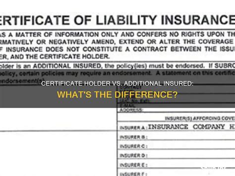 Certificate Holder Vs Additional Insured Whats The Difference Shunins