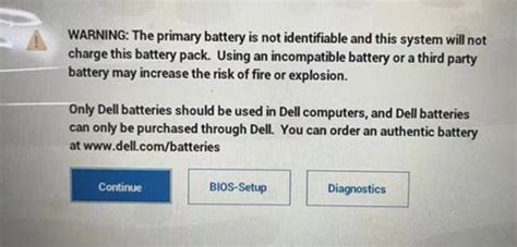 Battery Is Not Able To Charge When Computer Powers On With Bios Warning