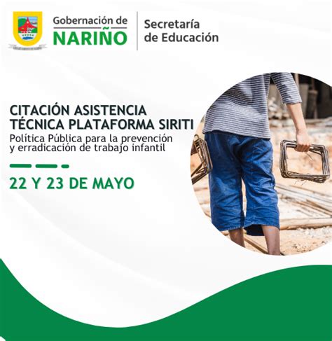 Citación Asistencia Técnica Plataforma Siriti Secretaría De Educación Departamental De Nariño