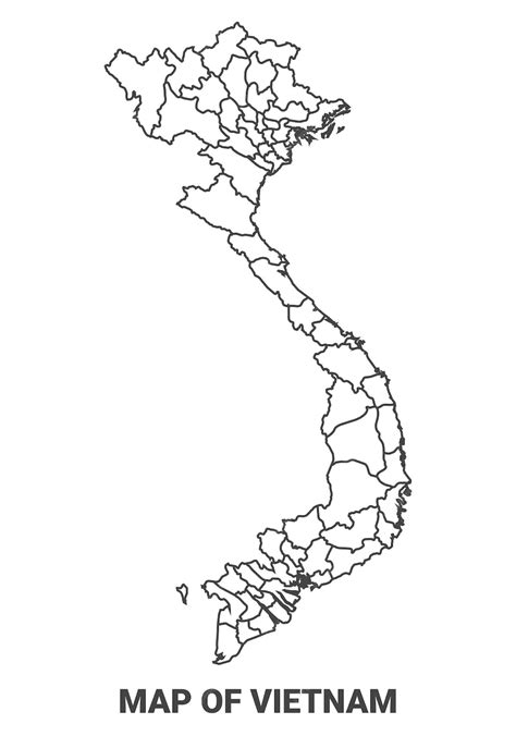 Premium Vector Outline Vietnam Map With Borders Of Region Vector