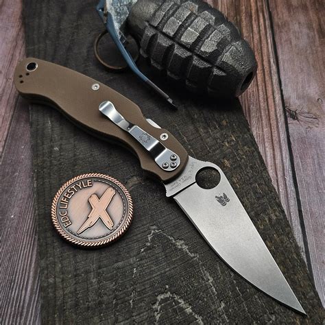 Spyderco Military 2 Brown G 10 Compression Lock 15v Sprint Run
