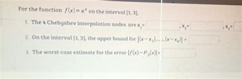 Solved For The Function F X θx On The Interval [1 3] 1