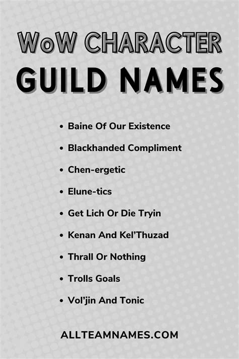 159 Impressive World Of Warcraft Wow Guild Names