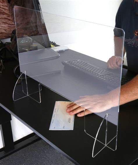 Acrylic Sneeze Guard Desk Shield Plexiglass Shield Face Etsy