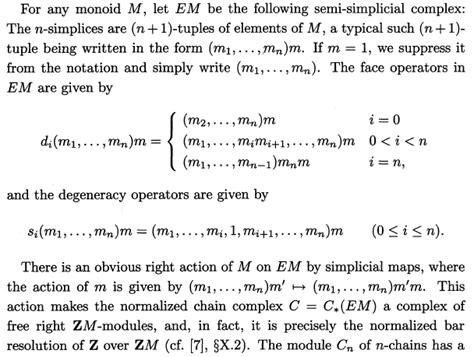 Reference Request The Normalized Chain Complex Of A Simplicial Set