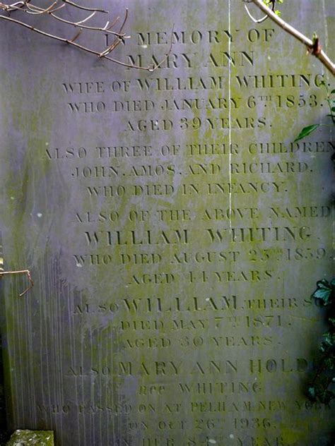 Mary Ann Whiting 1812 1853 Find A Grave Memorial