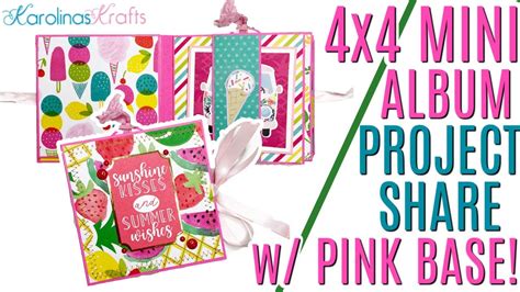 Summer 4x4 Mini Album Project Share With A Pink Base Using Scraps From
