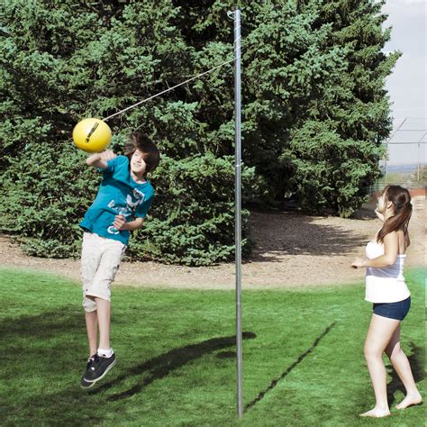 Best Tetherball Set 1 58 Inch Galvanized 2 Piece Steel Poles