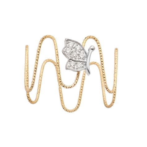 Serenity Wave Ring With Diamond Butterfly Ritique By Ritika Atwal