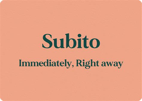 Meaning And Definition Of Subito