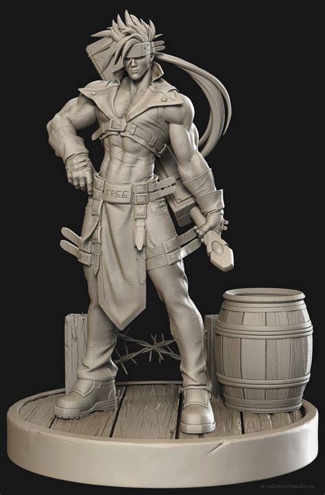 Artstation Sol Badguy Devendra Dewan Statue Couple Art Fan Art