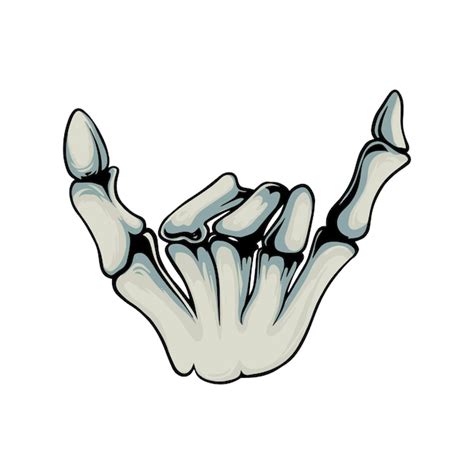Hand Bone Vintage Style Illustration Premium Vector