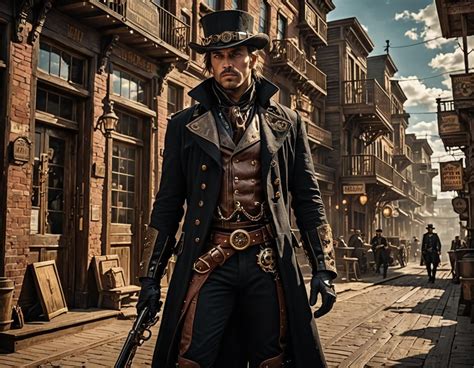 Steampunk Gunslinger In The Steampunk Wild Wild West Ai Generated