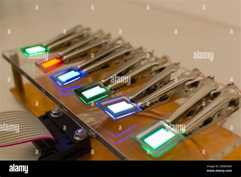 Checking Turn On Small RGB Oled Display On A Probe Station Stock Photo Alamy