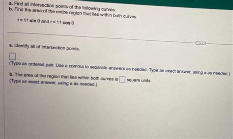solved a find all intersection points of the following