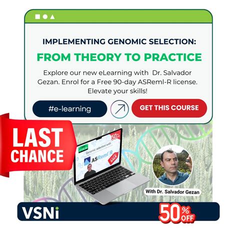 Save 50 On Genomic Selection Course Vsn International Posted On The Topic Linkedin