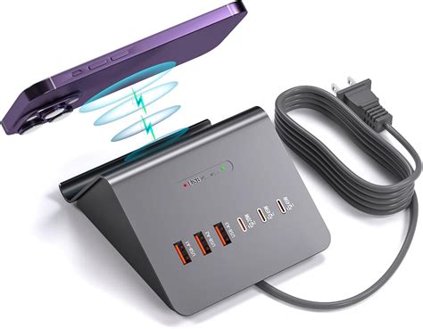 Multi Device Charging Station 100w Gan 6 Port Usb C Charger Hub With 45w Pd Wall