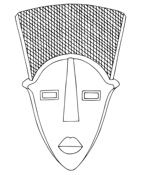 Máscaras áfricanas Gratuita Para Colorir Imprimir E Desenhar