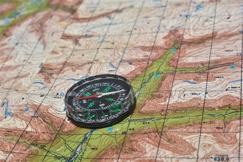 Premium Photo Compass And Map