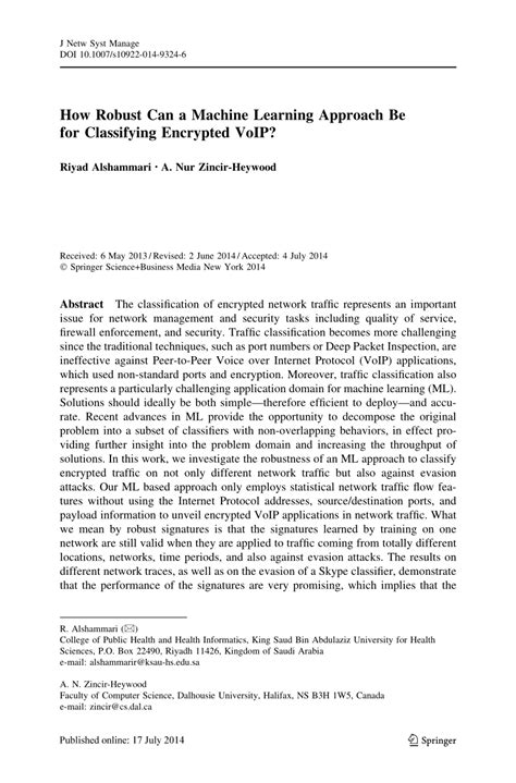 Pdf How Robust Can A Machine Learning Approach Be For Classifying