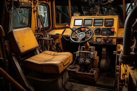 Premium Photo Closeup Of A Graders Cab With The Operator Visible