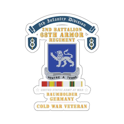 Kiss Cut Stickers 8th Infantry Division Scroll 2nd Bn 68th Armor R