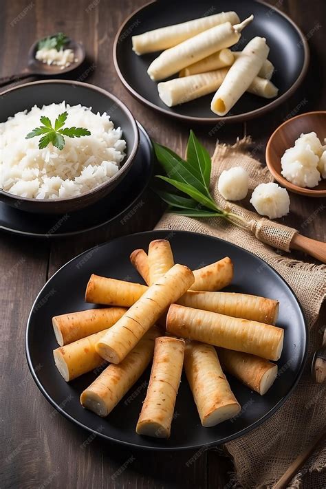 Cooked Cassava Served On Plate On The Table Premium Ai Generated Image