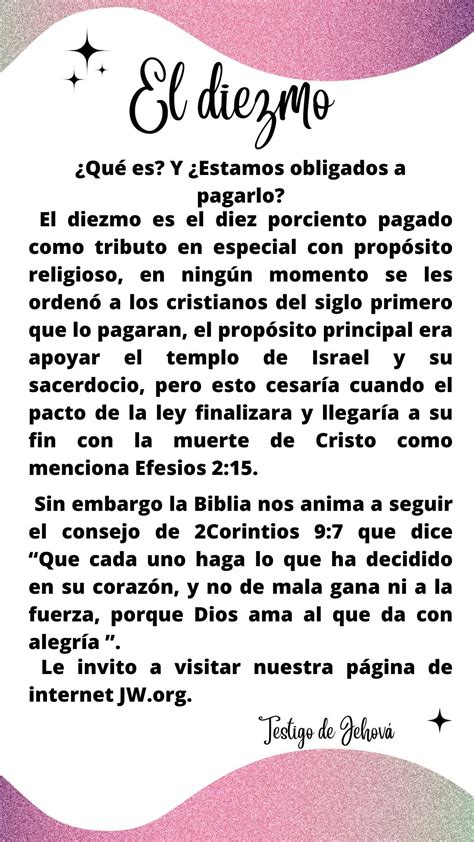 El Diezmo Escritura De Cartas Palabras De La Biblia Testigos De