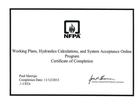 Nfpa 13 2013 Working Plans Cert Pdf