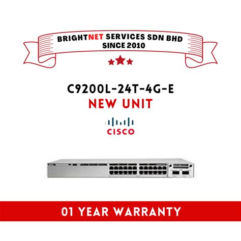 [new Unit] Cisco C9200l 24t 4g E Catalyst 9200l 24 Port Data 4x1g Uplink Switch Network