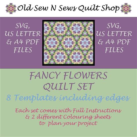 Fancy Flowers Epp Template Set Small Svg Us Letter And A4 Print Versions Etsy