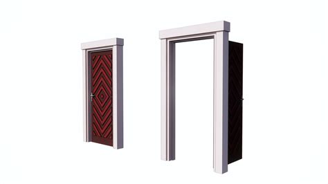 Red Pattern Door 3d Model Turbosquid 2078527