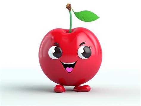 Cartoon Cherry 3d Character Has Happy Faces Happy Clipart Cartoon Clipart Cherry Clipart Png